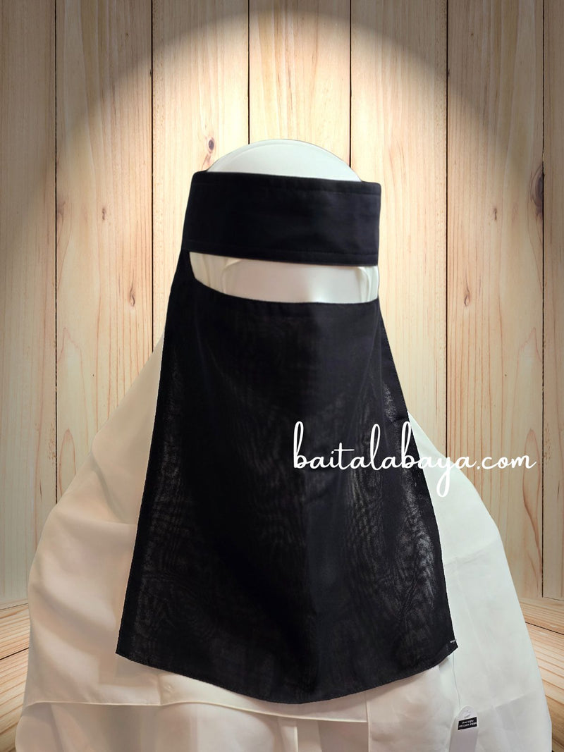 Bedoon Essm Plain Niqab With Stitched Sides No-Pinch – BAIT AL ABAYA