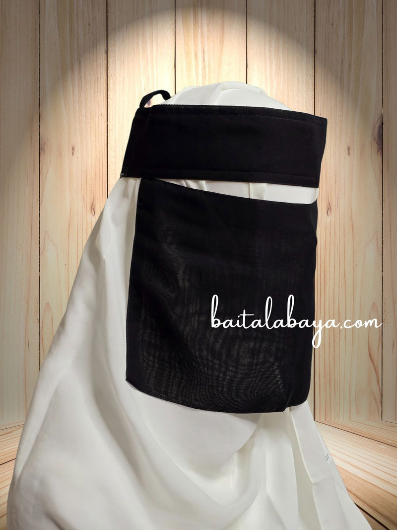 Bedoon Essm Hidden Elastic Plain Short Size Niqabs – BAIT AL ABAYA