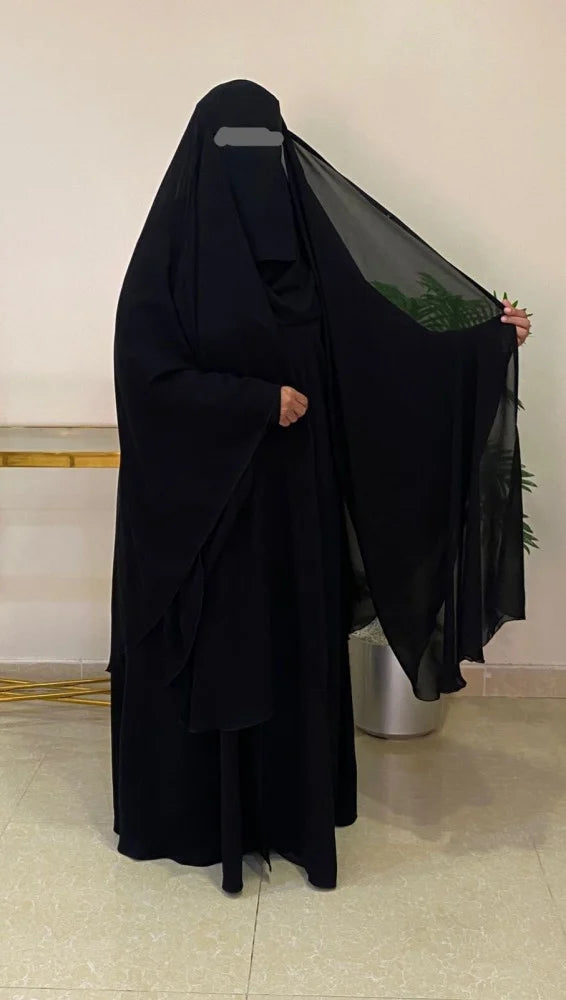 Helwa Abaya Large Kuwaiti Open Chiffon Khimar – BAIT AL ABAYA