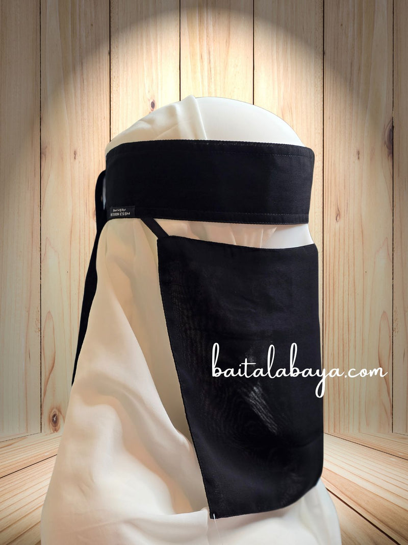 Bedoon Essm Slant Elastic Plain Niqabs – BAIT AL ABAYA