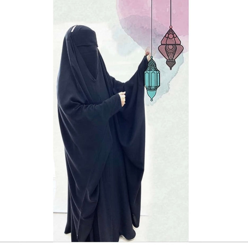 Black bij Overhead Classic Saudi Jilbab – BAIT AL ABAYA